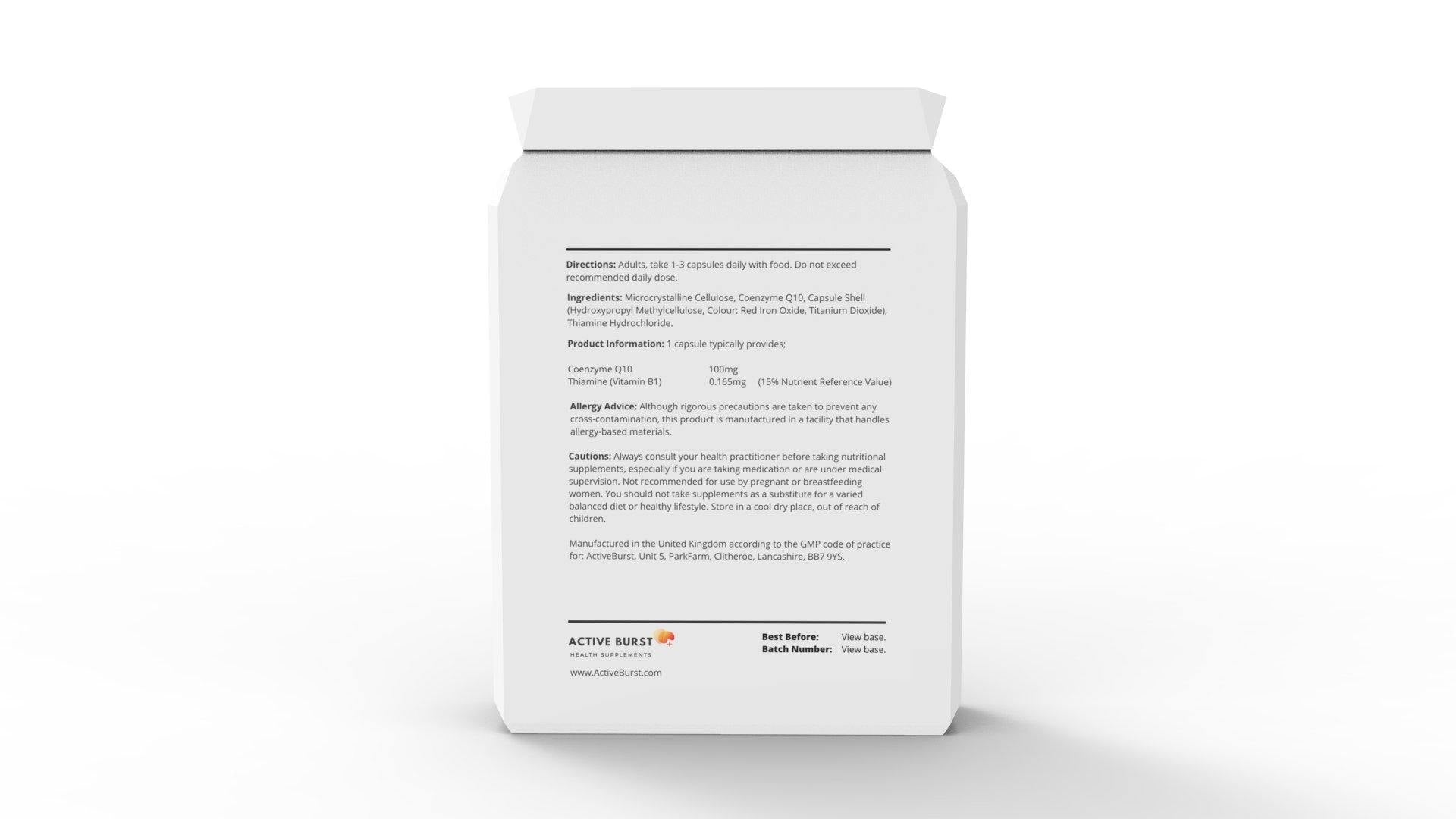 CoQ10 Plus 100mg 90 Capsules | Active Burst